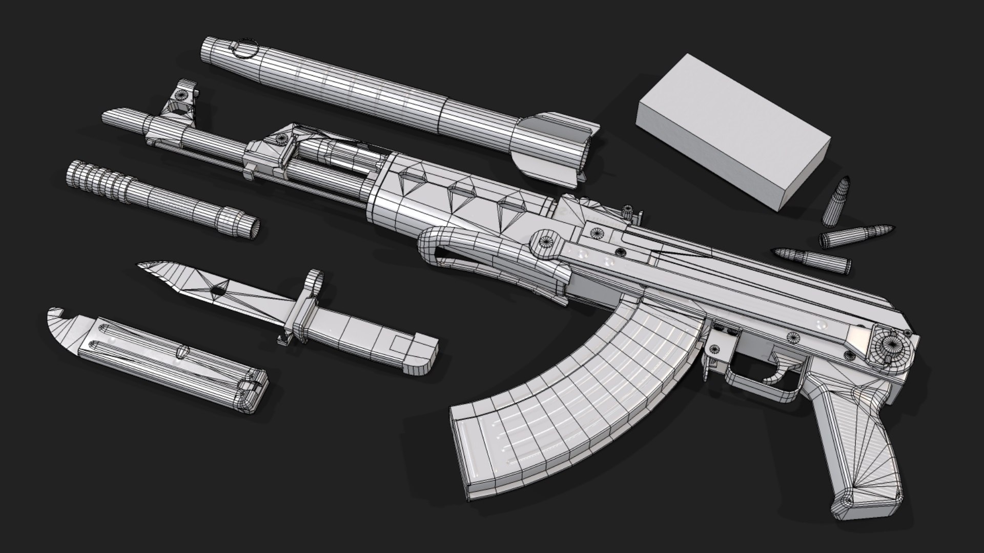 3D 1986 Zastava M70AB2 Game Ready PBR Model Model - TurboSquid 1970927