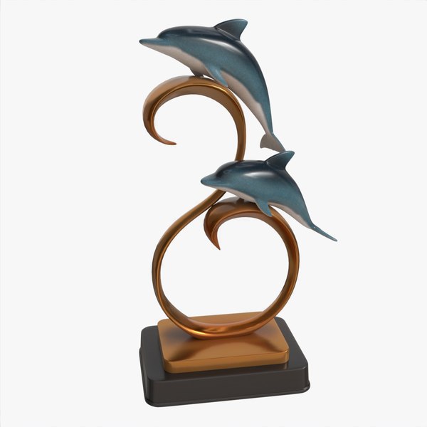 Decorative Ceramic Dolphins Statuette model - TurboSquid 2015187
