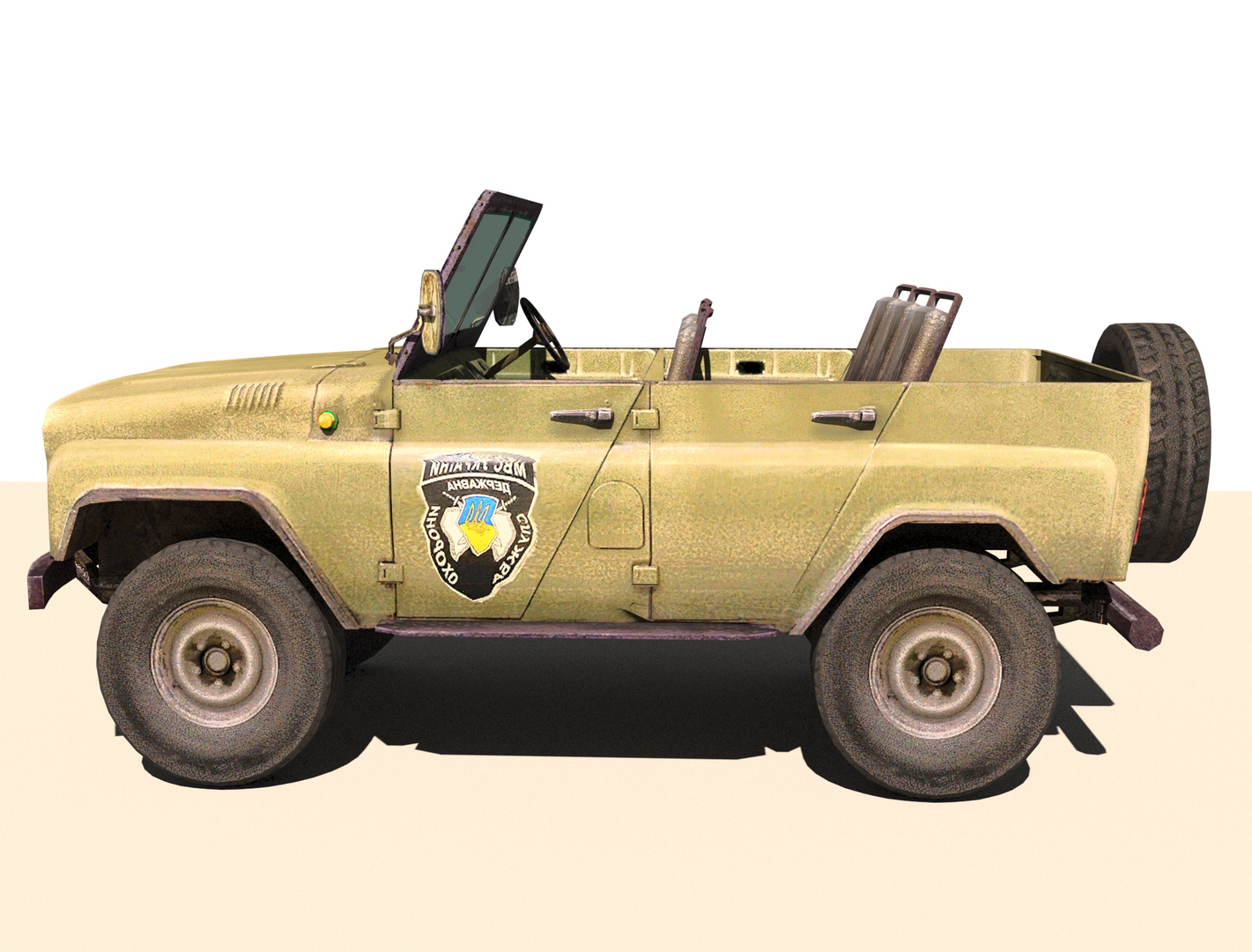 3D Uaz Russian Army Vehicle Lowpoly - TurboSquid 2054523