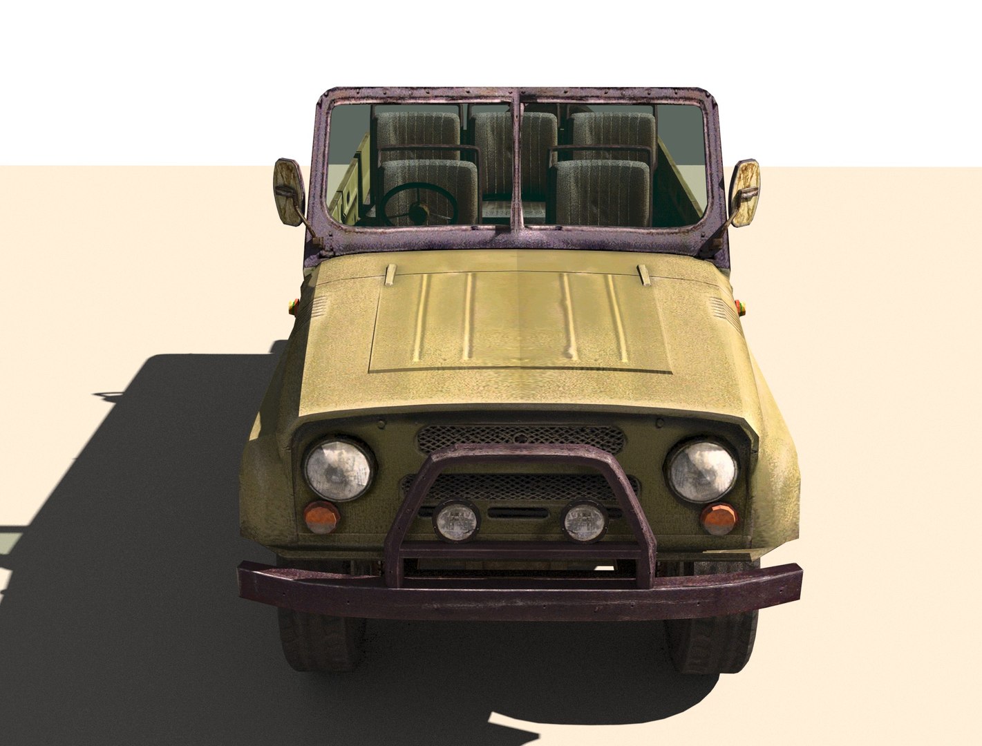 3D Uaz Russian Army Vehicle Lowpoly - TurboSquid 2054523