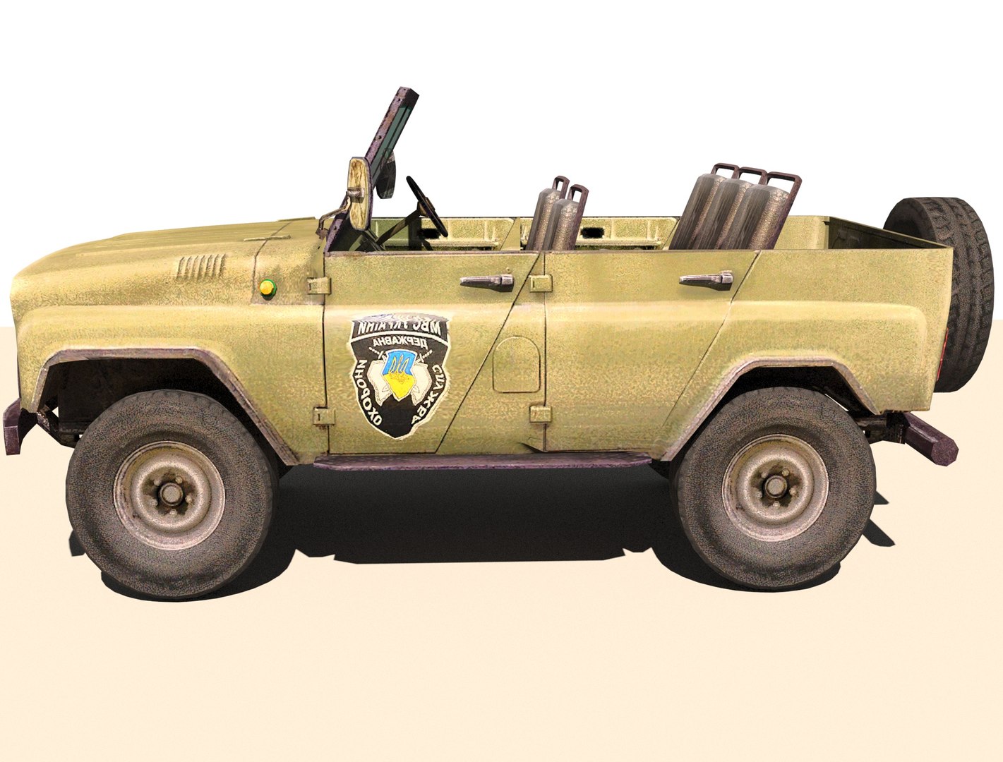 3D Uaz Russian Army Vehicle Lowpoly - TurboSquid 2054523