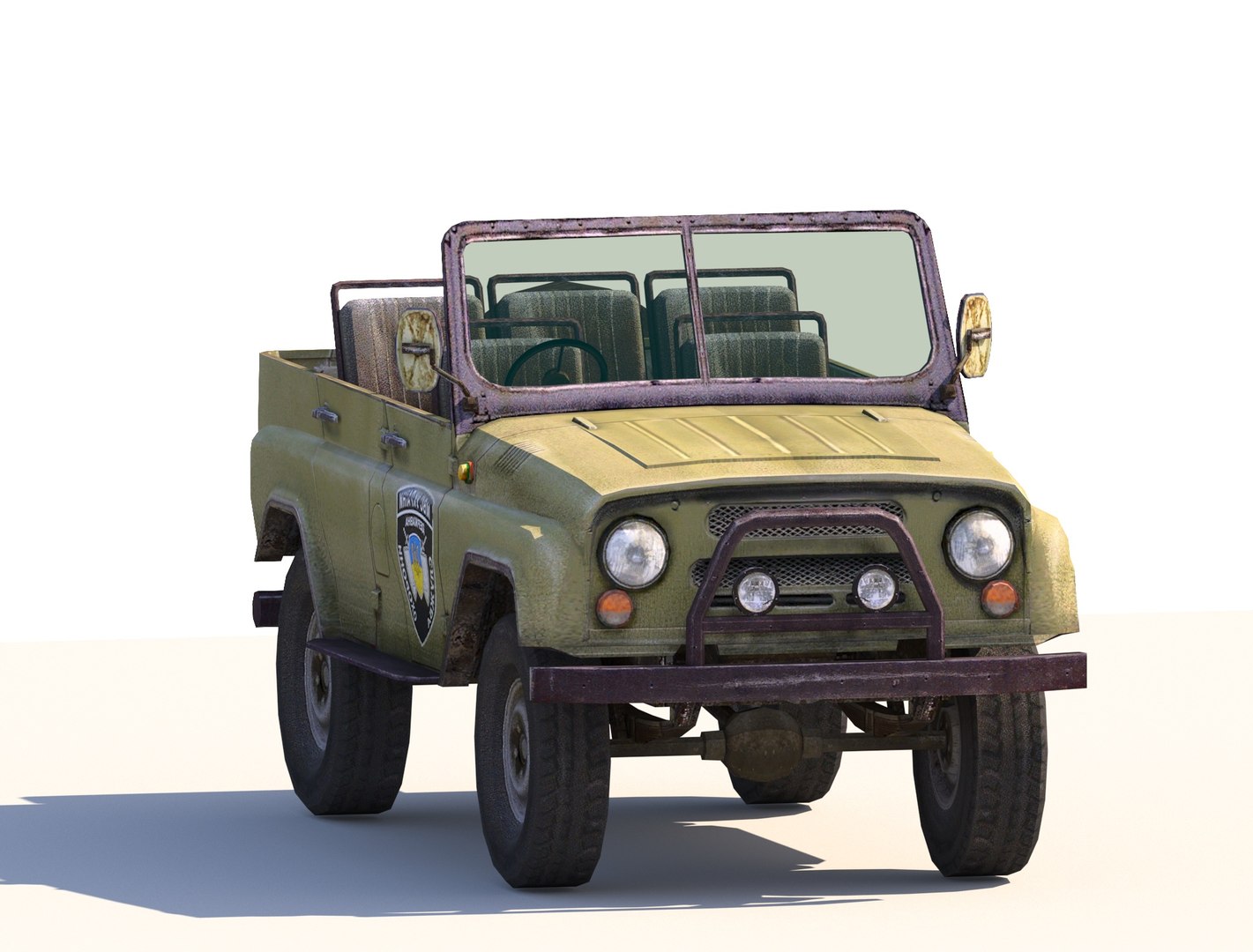 3D Uaz Russian Army Vehicle Lowpoly - TurboSquid 2054523