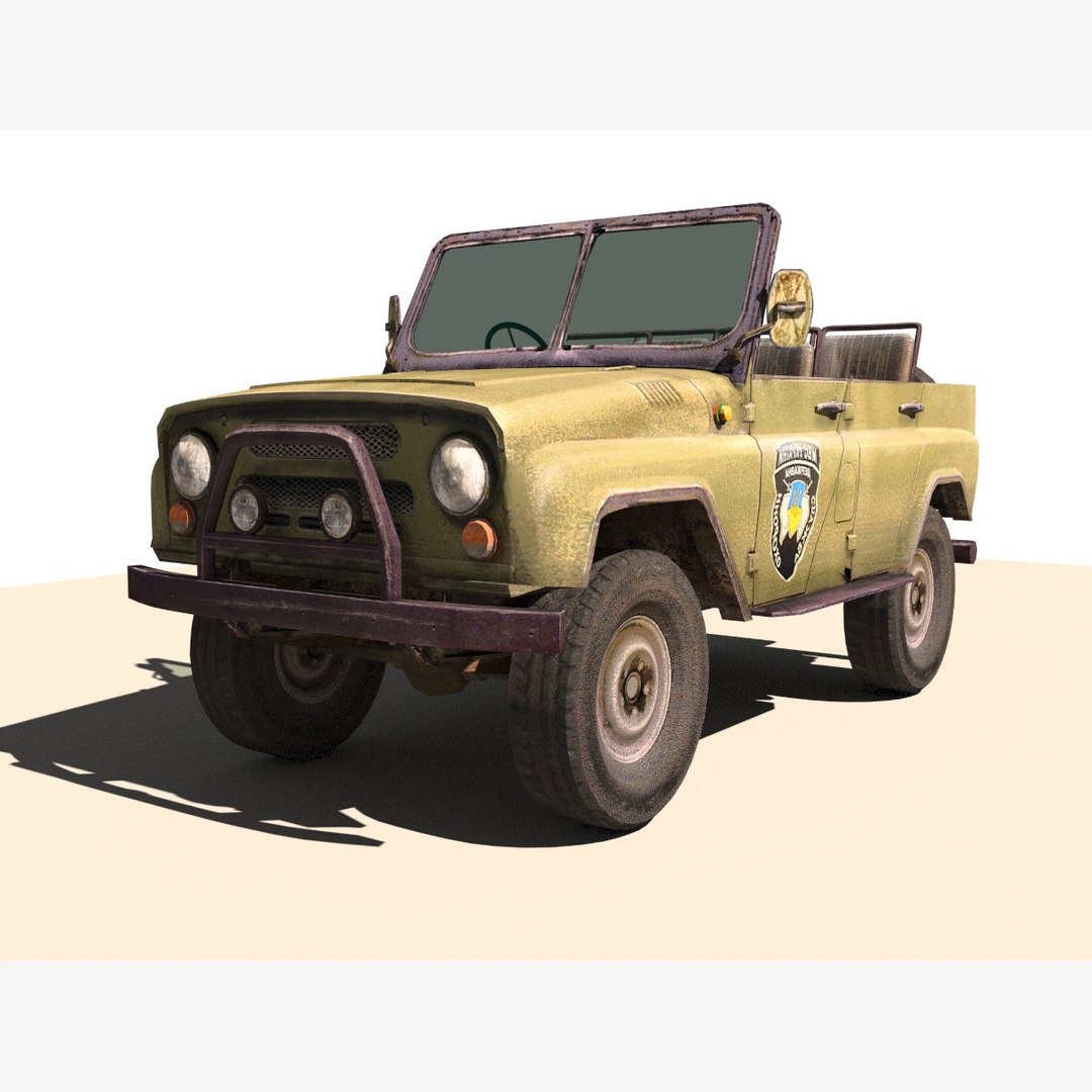 3D Uaz Russian Army Vehicle Lowpoly - TurboSquid 2054523
