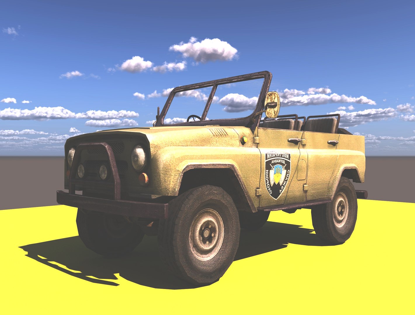 3D Uaz Russian Army Vehicle Lowpoly - TurboSquid 2054523