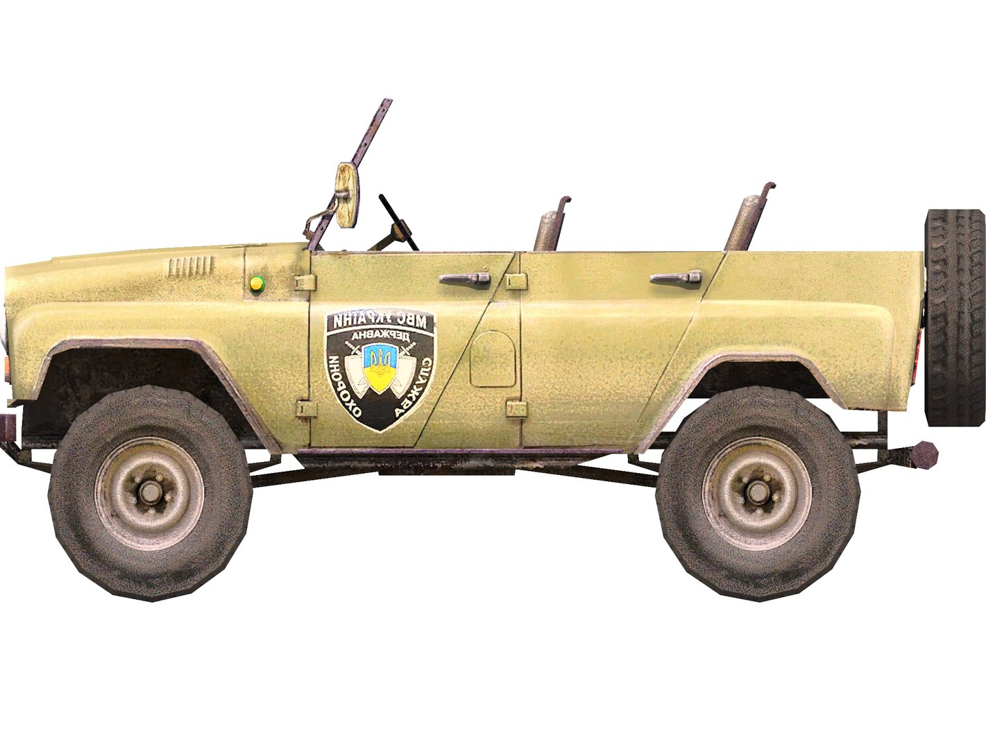 3D Uaz Russian Army Vehicle Lowpoly - TurboSquid 2054523