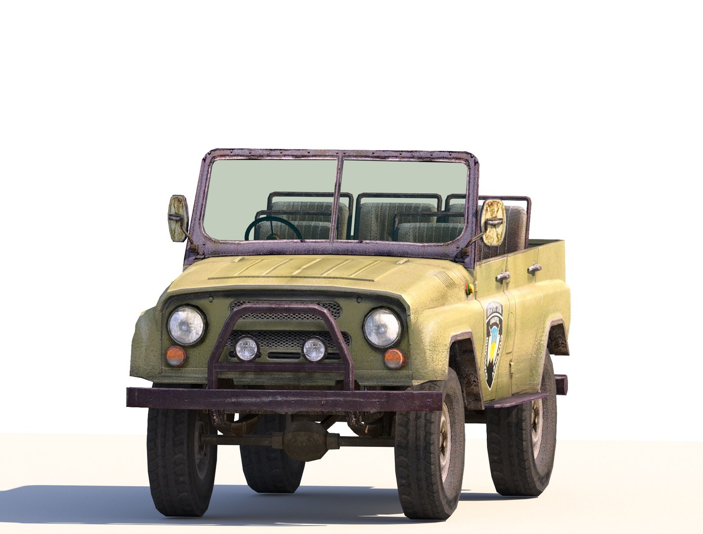 3D Uaz Russian Army Vehicle Lowpoly - TurboSquid 2054523