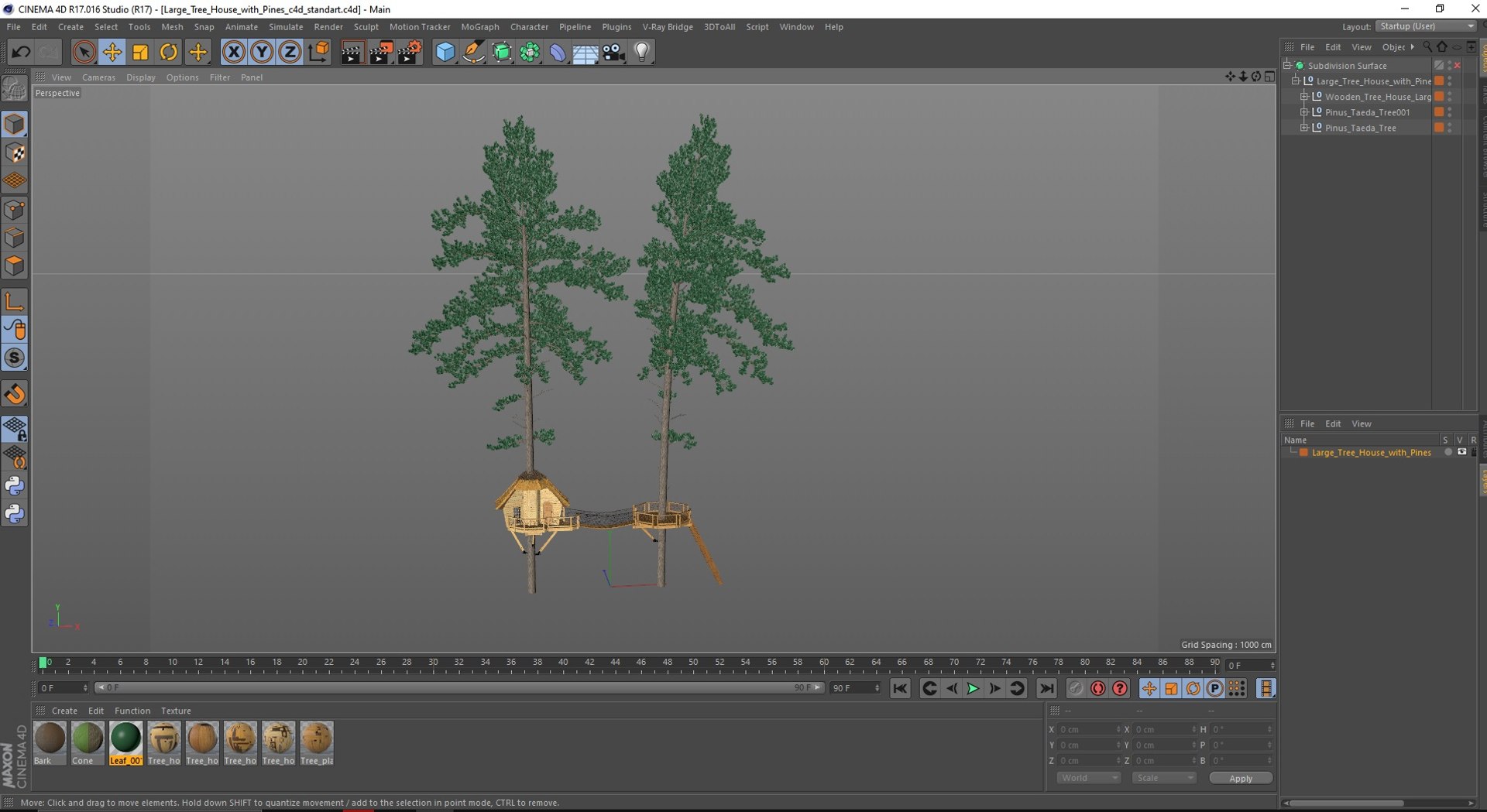 3D Large Tree House with Pines - TurboSquid 2099501