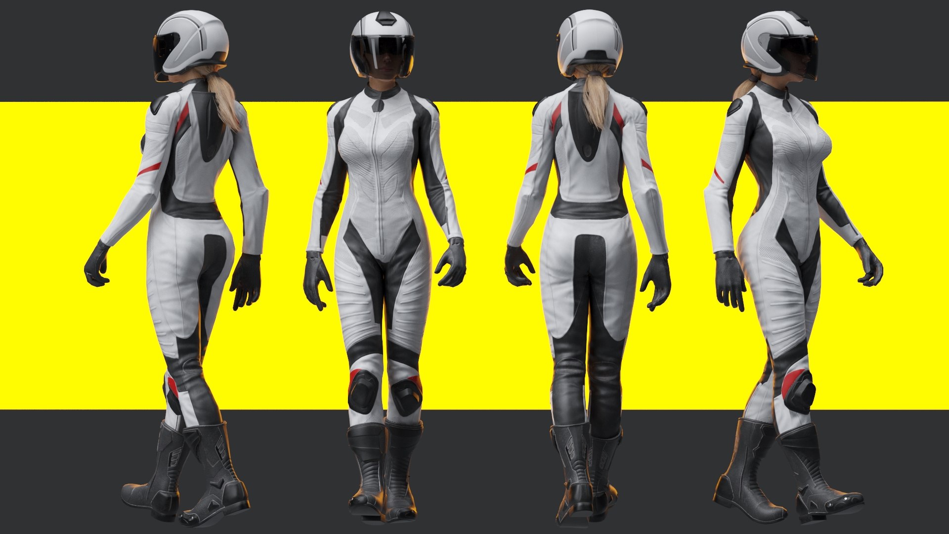 3D Motorcyclist Female - TurboSquid 1930543