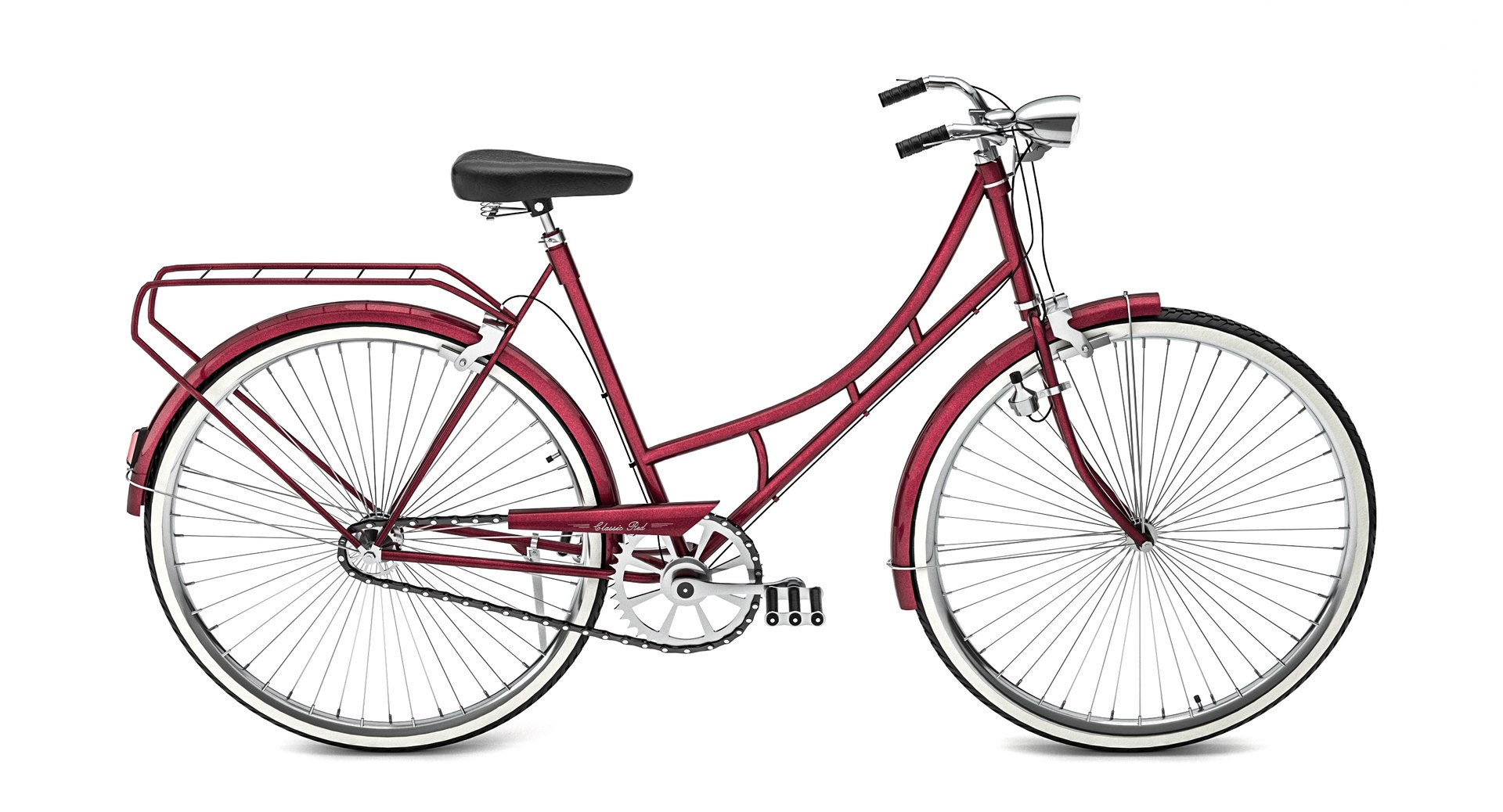 3D Classic Red Bike - TurboSquid 1150637
