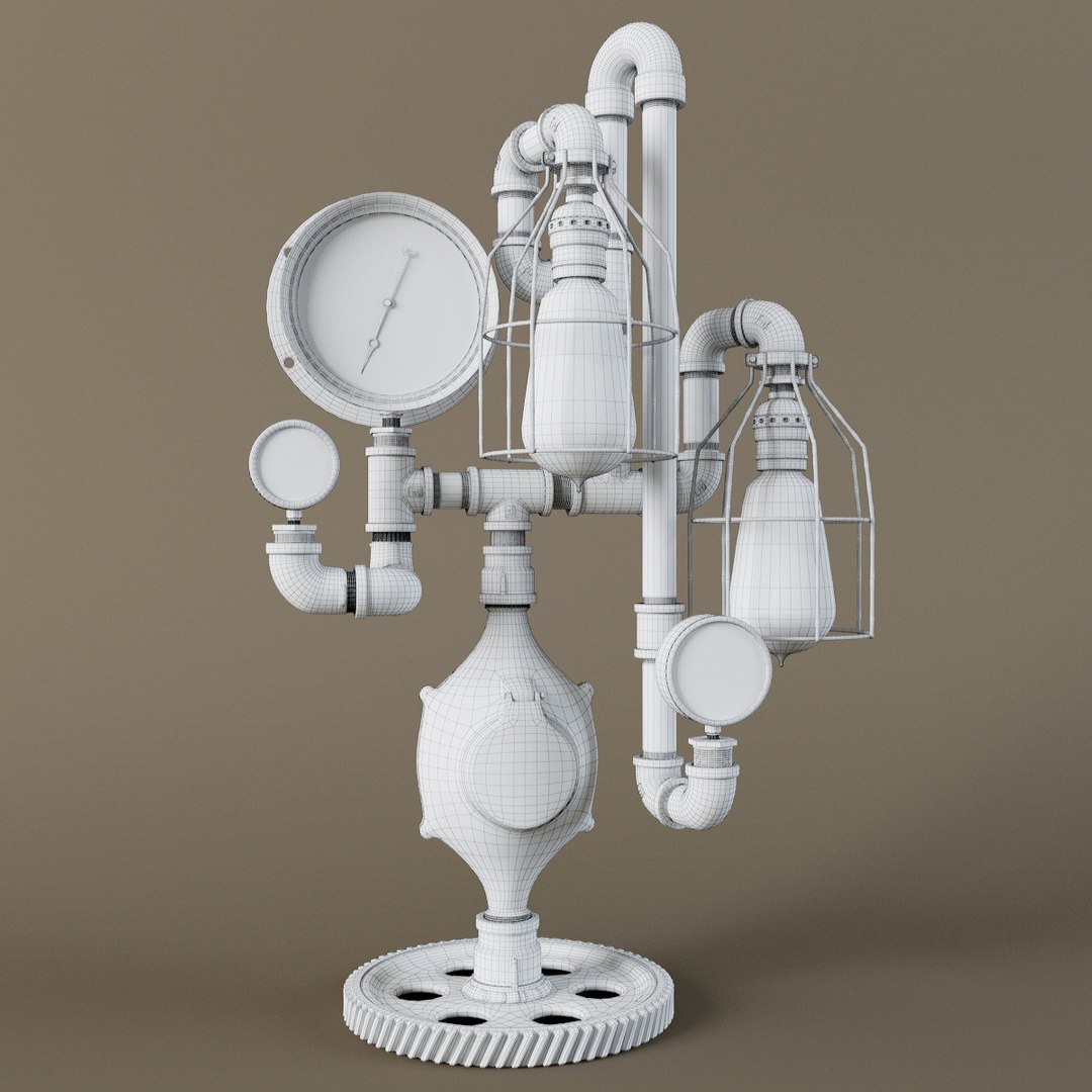 3d Model Of Steam Lamp Lights