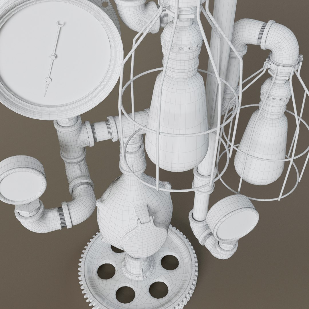 3d Model Of Steam Lamp Lights