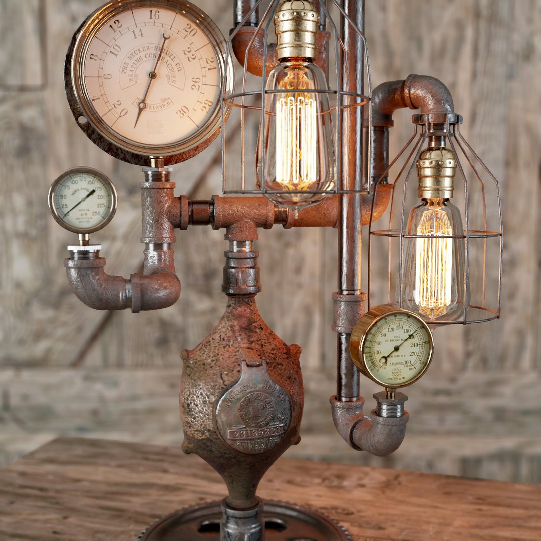 3d Model Of Steam Lamp Lights