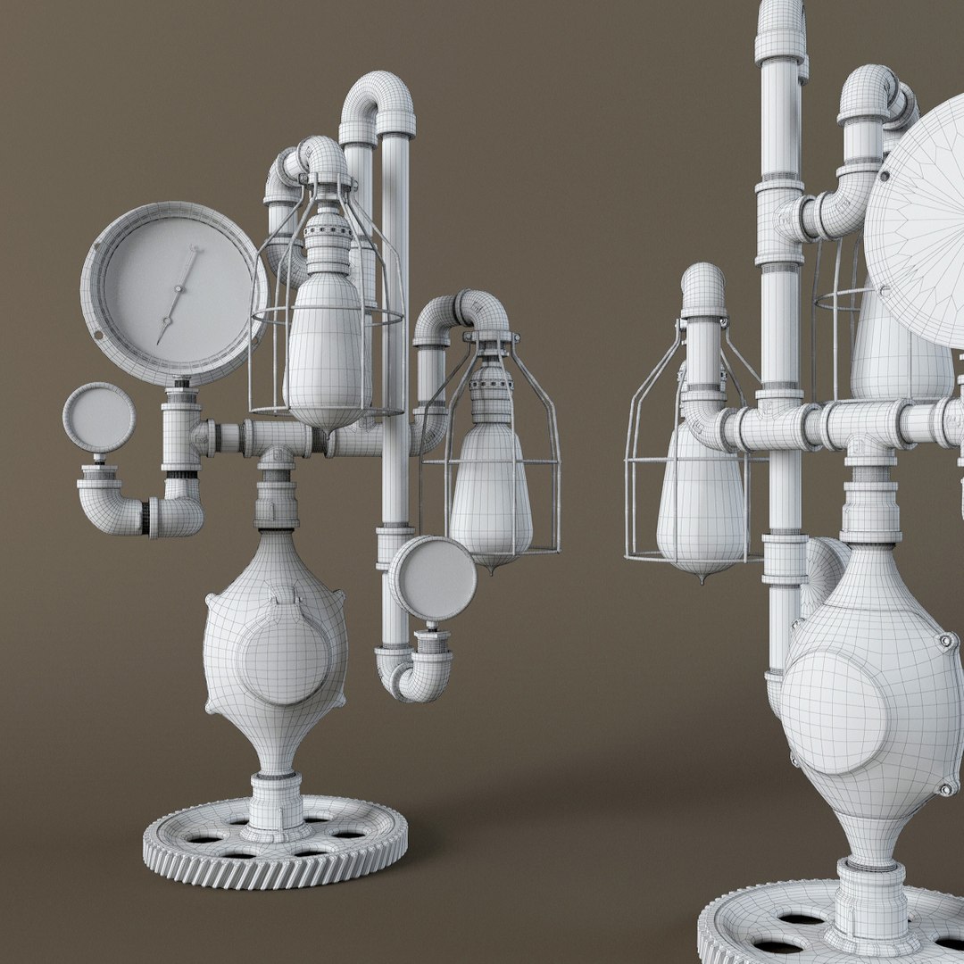3d Model Of Steam Lamp Lights