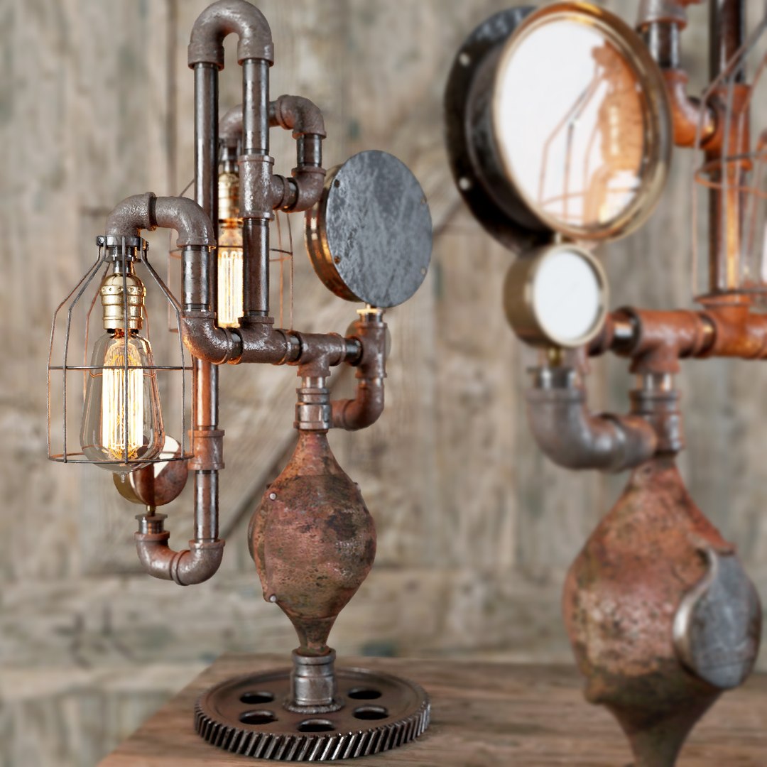 3d Model Of Steam Lamp Lights