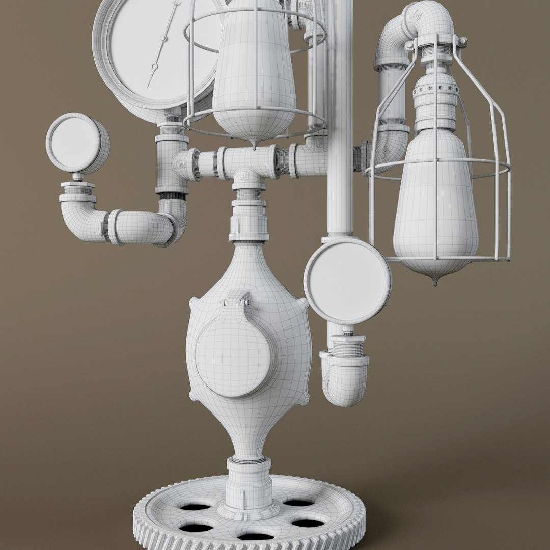 3d Model Of Steam Lamp Lights