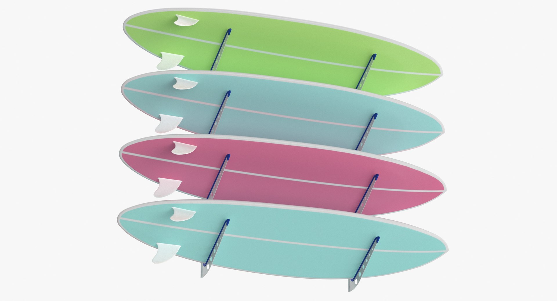 3D Surf Board Holder Type 02 Clean And Dirty - TurboSquid 2117806