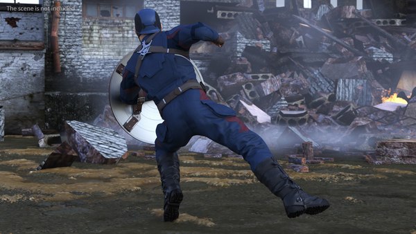 modelo 3d Pose de ataque del Capitán América - TurboSquid 2044700