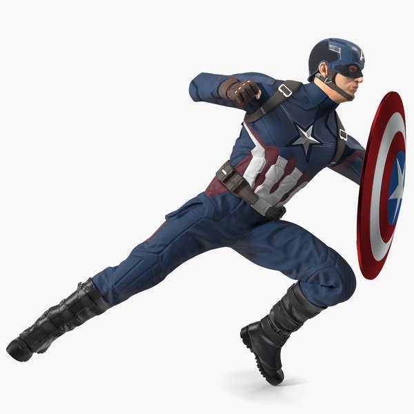 modelo 3d Pose de ataque del Capitán América - TurboSquid 2044700
