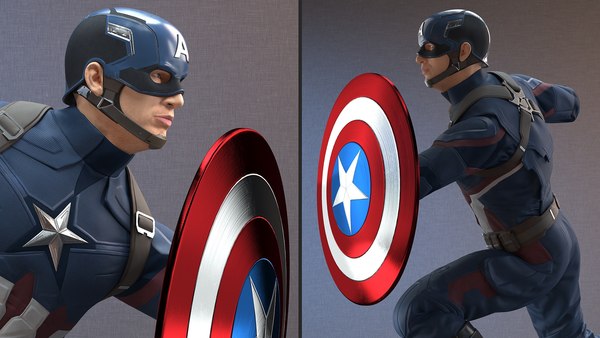 modelo 3d Pose de ataque del Capitán América - TurboSquid 2044700