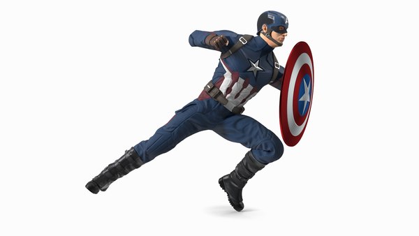 modelo 3d Pose de ataque del Capitán América - TurboSquid 2044700