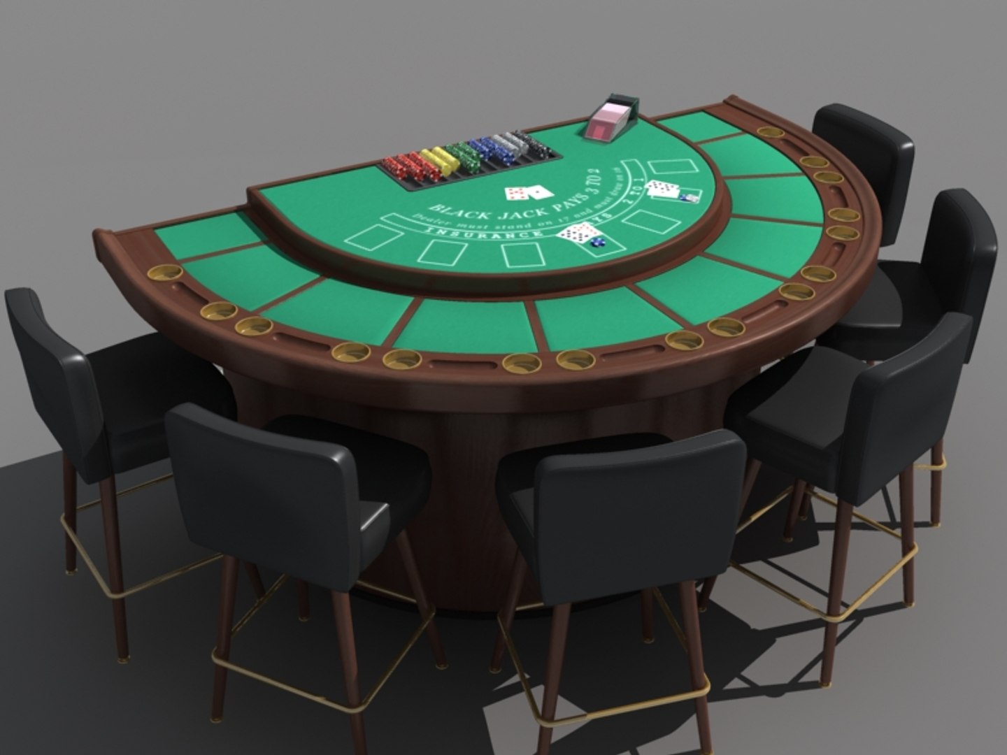 Blackjack Table 3d Model