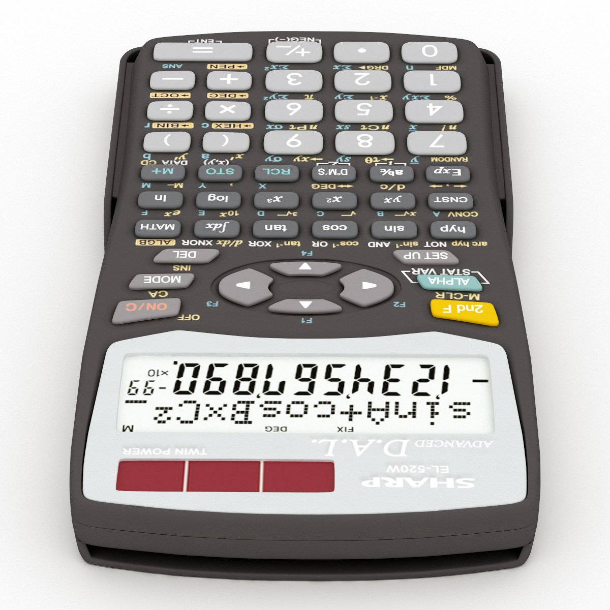 3d calculator sharp el-520w black