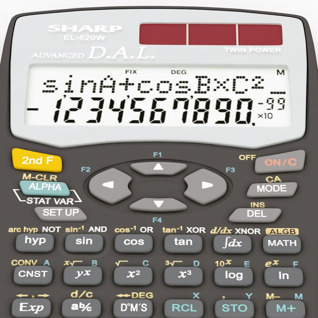 3d Calculator Sharp El-520w Black