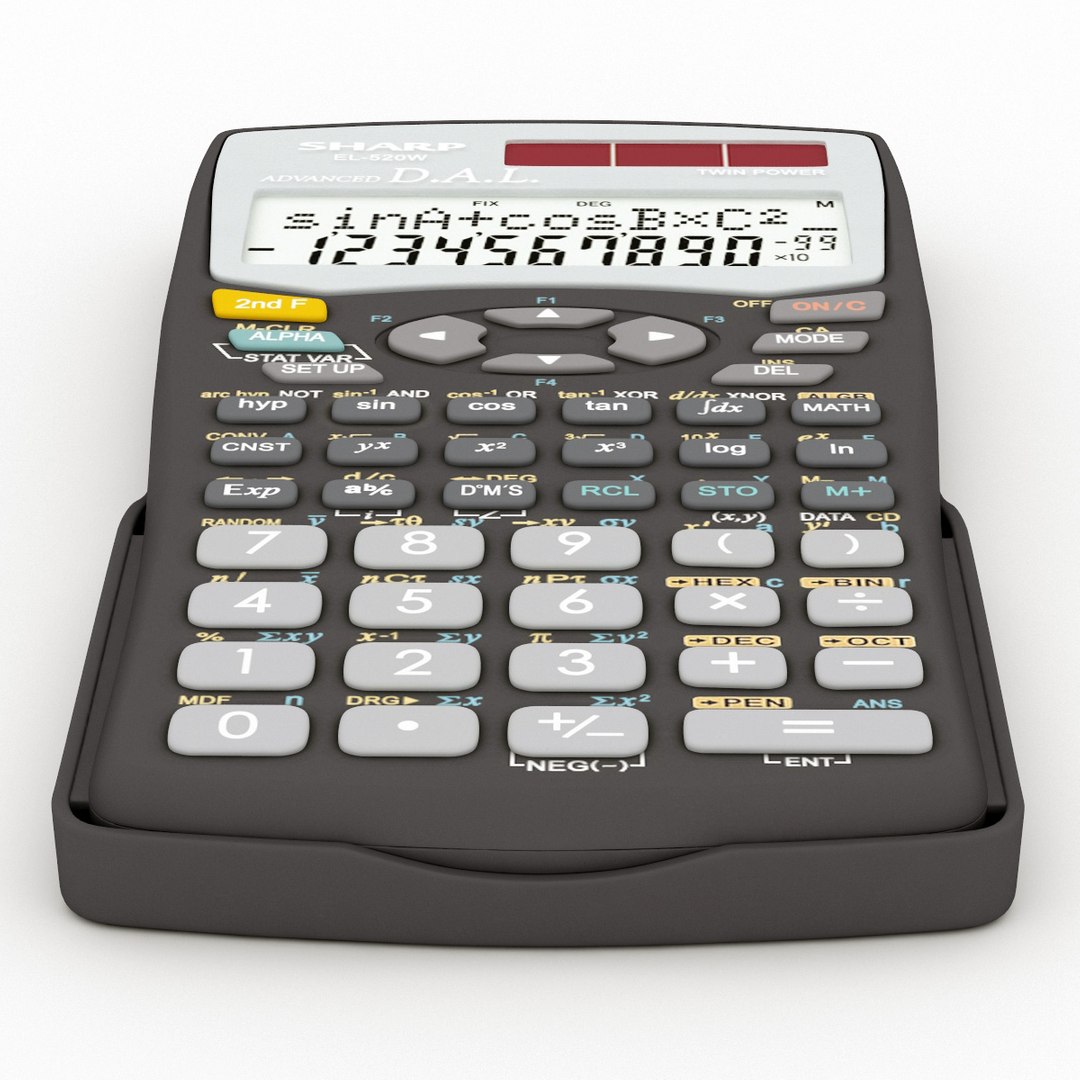 3d Calculator Sharp El-520w Black