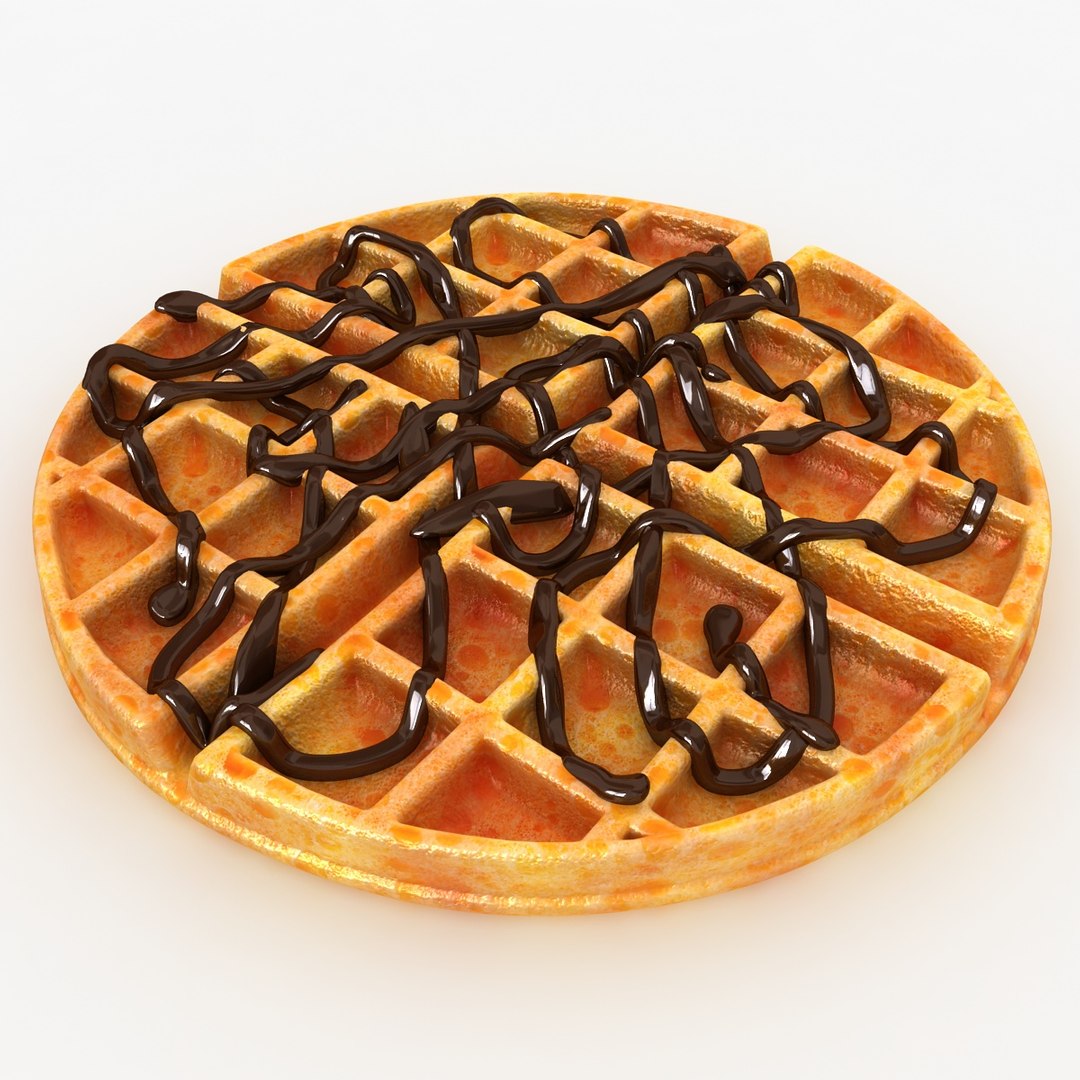 Realistic Waffle Set 3d Model