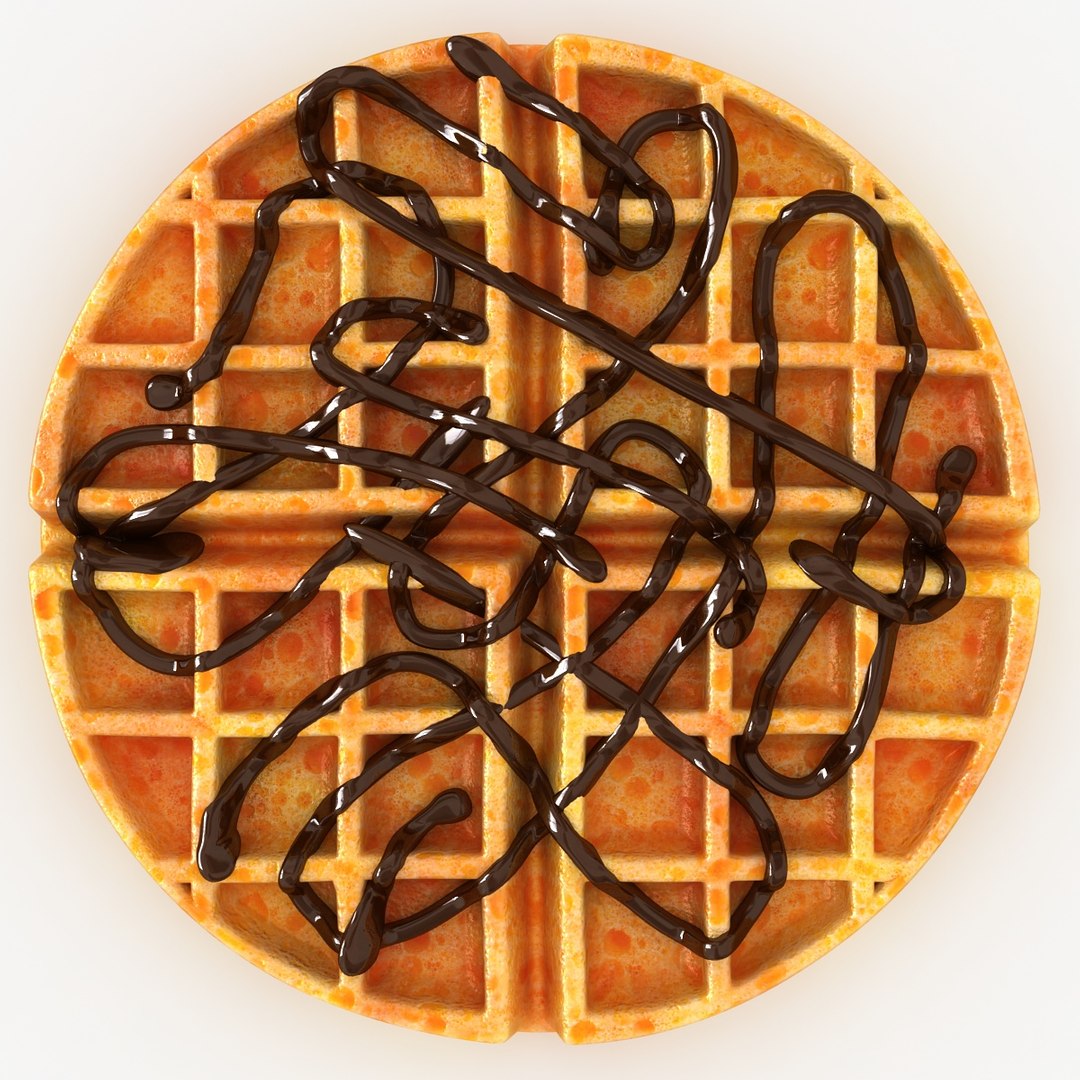 Realistic Waffle Set 3d Model