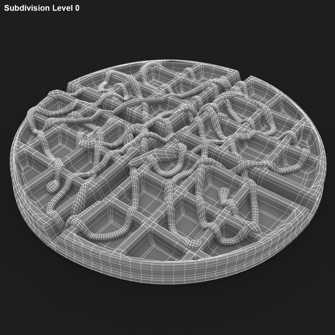 Realistic Waffle Set 3d Model