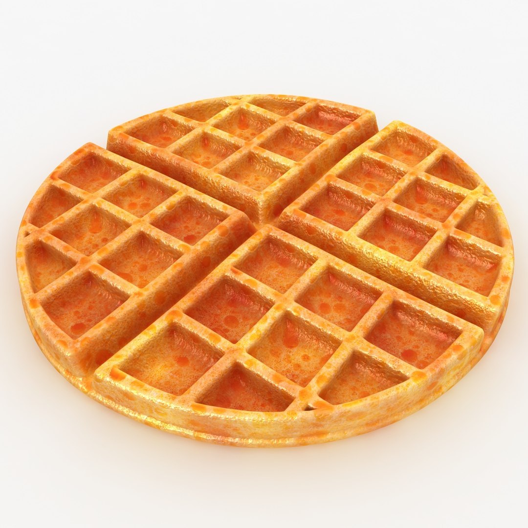 Realistic Waffle Set 3d Model