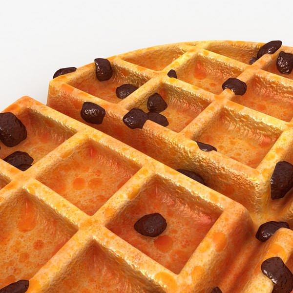 realistic waffle set 3d model