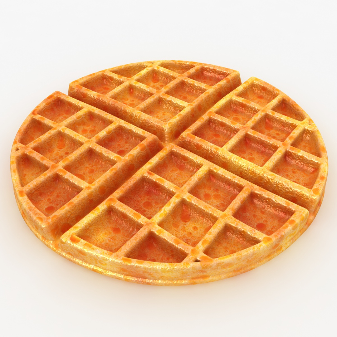 Realistic Waffle Set 3d Model
