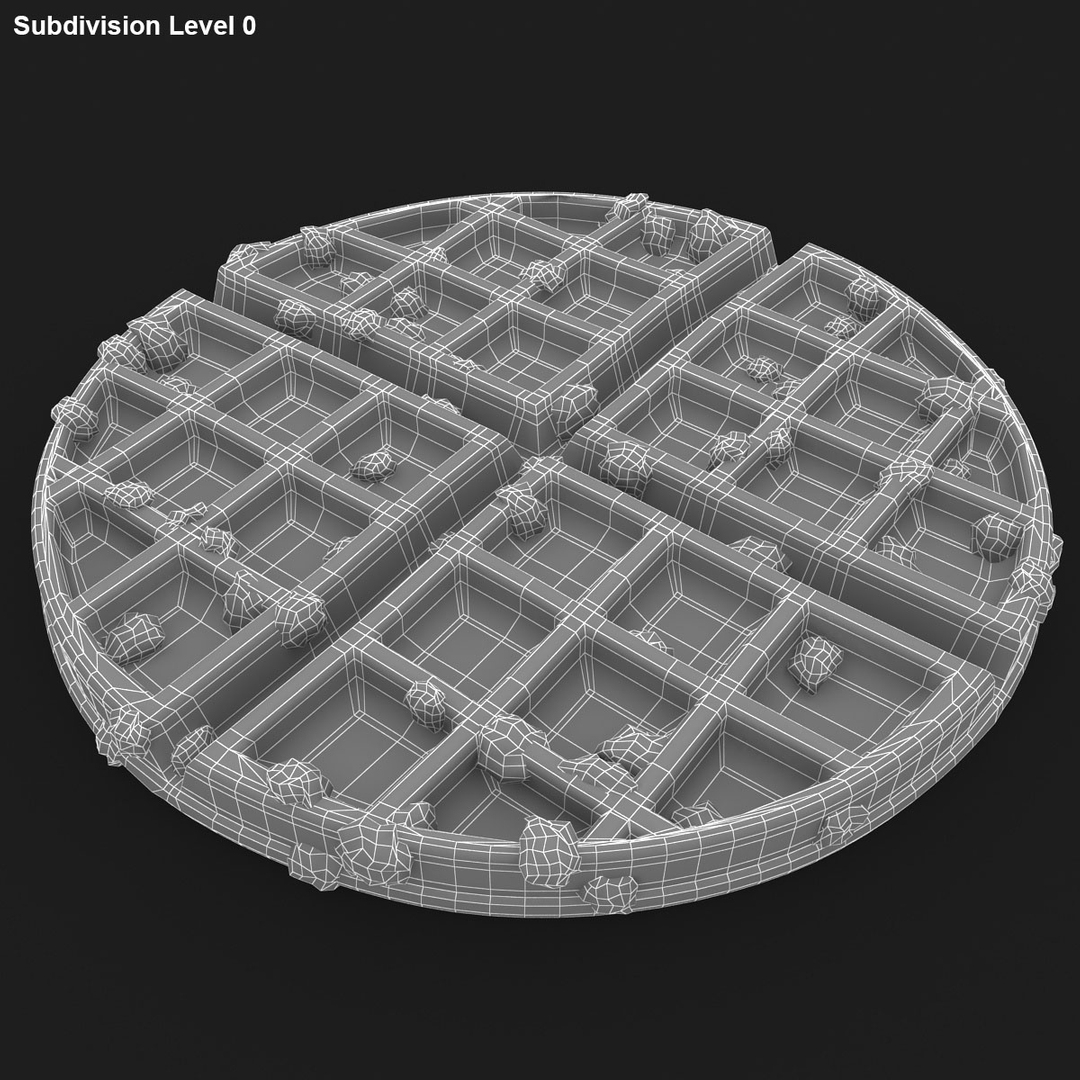 realistic waffle set 3d model