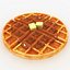 realistic waffle set 3d model