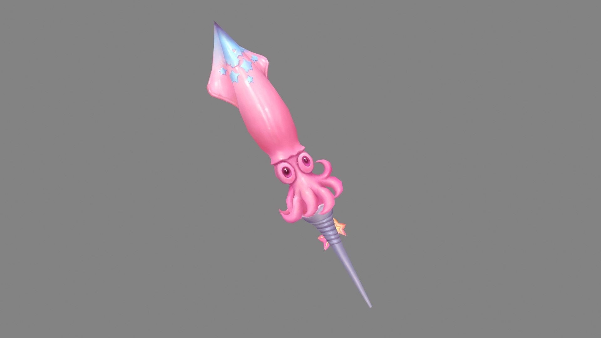 3D Cartoon Pink Squid Sword - TurboSquid 2272661