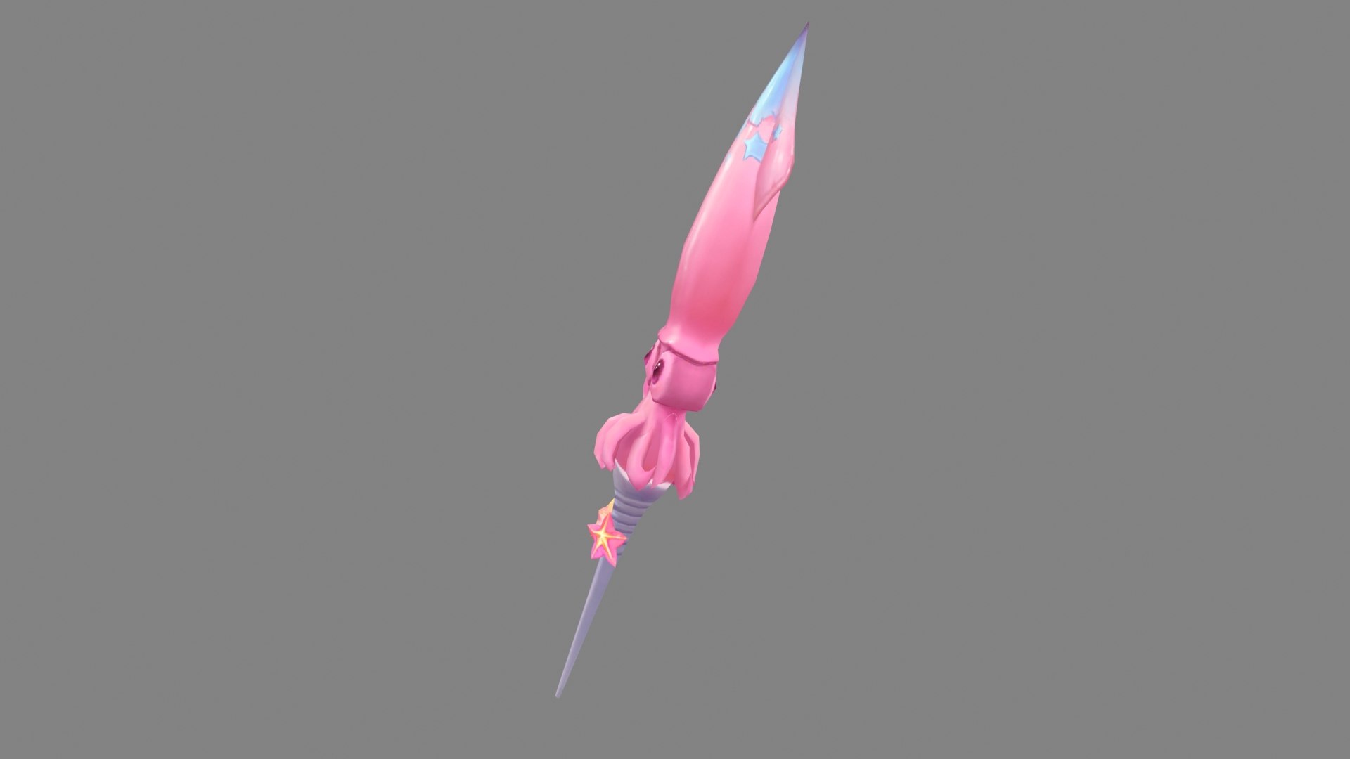 3D Cartoon Pink Squid Sword - TurboSquid 2272661
