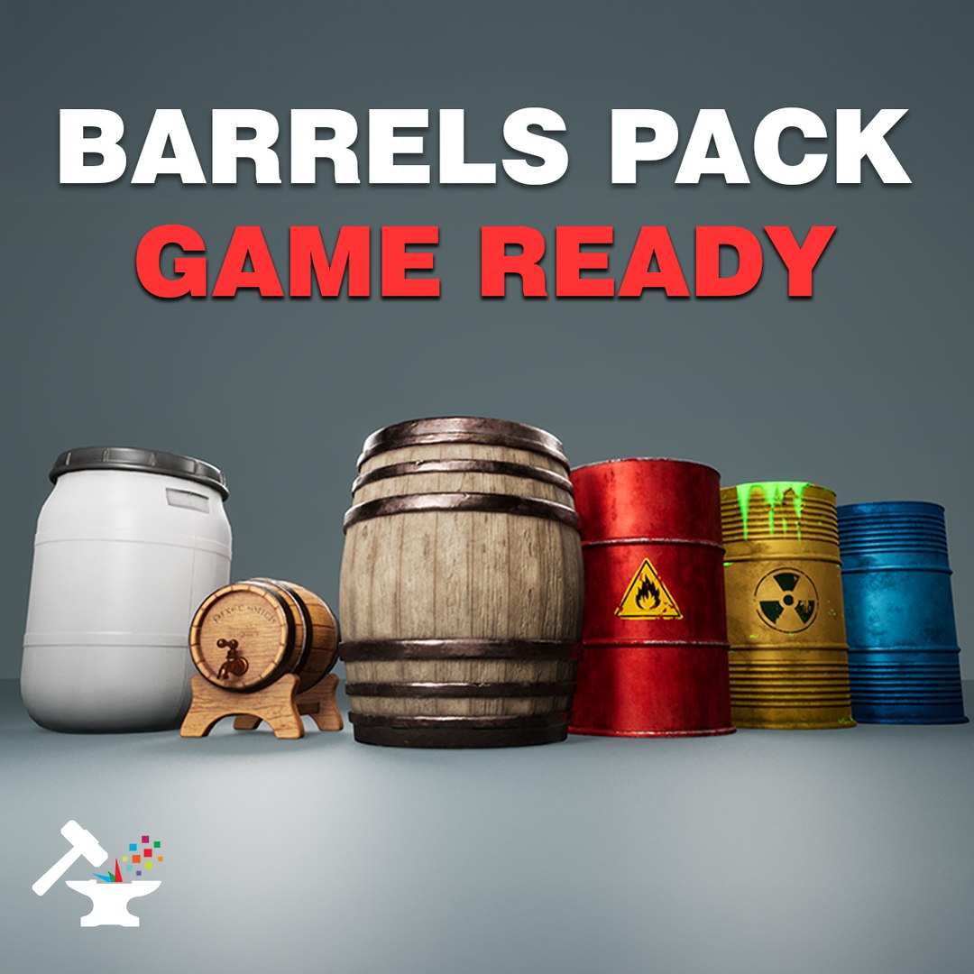 3D Barrels Pack - Game Ready - TurboSquid 2464070
