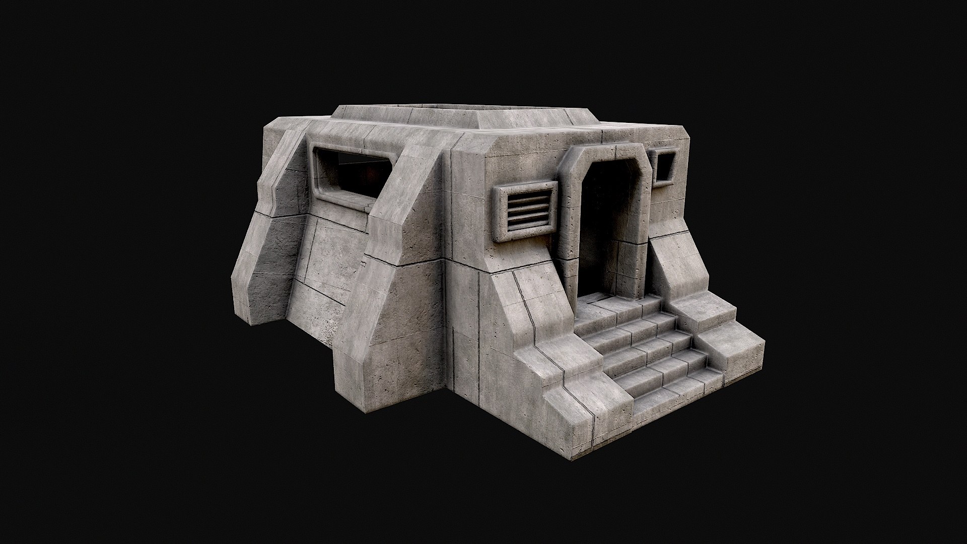 3D Military Concrete Bunker Base 5 - TurboSquid 2358114