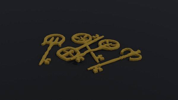 Low-poly Cartoon magic keys Polygonal 3D model - TurboSquid 2017415