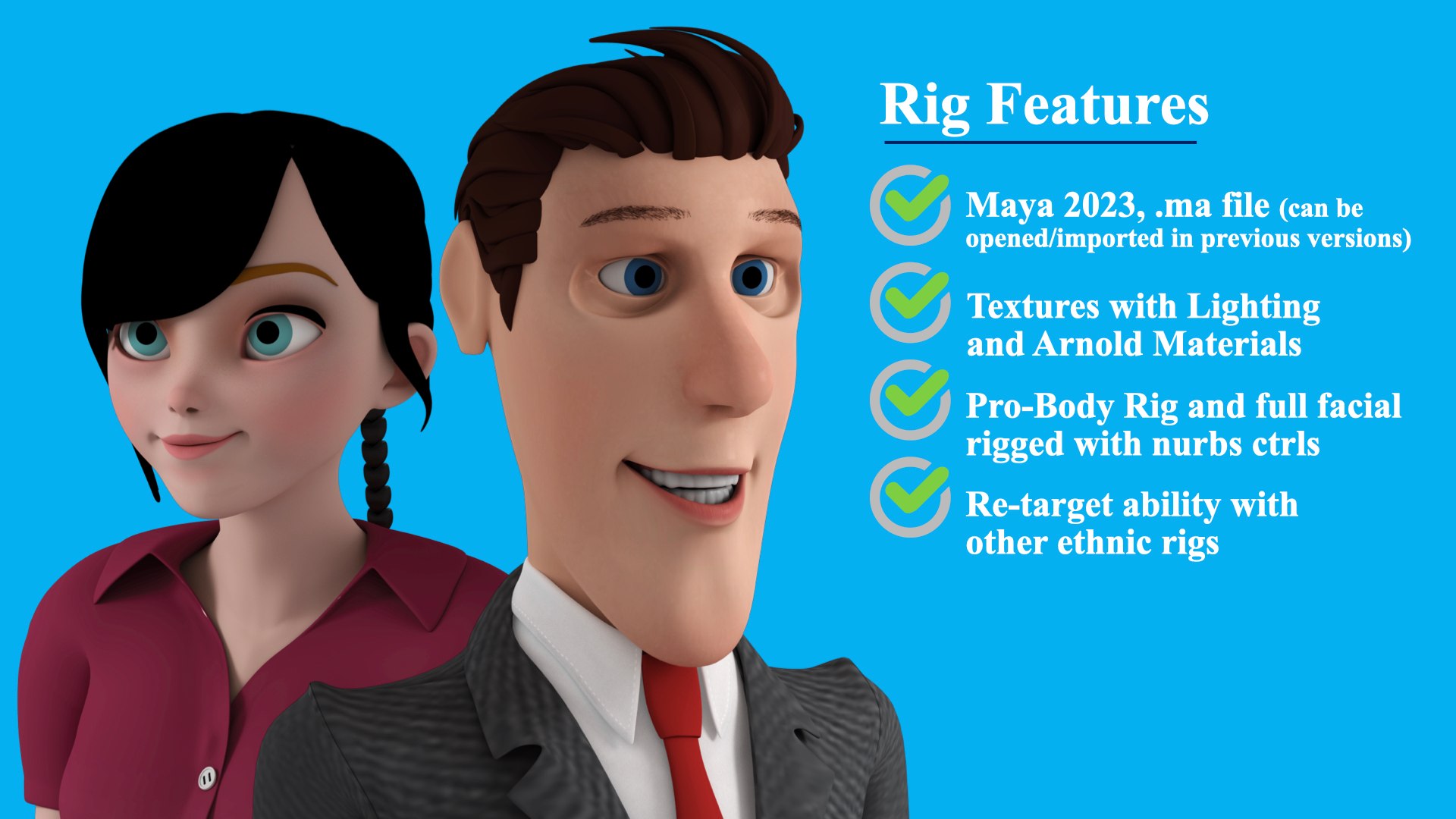 3D Stylized Ethnic Rigs - White - TurboSquid 2017196