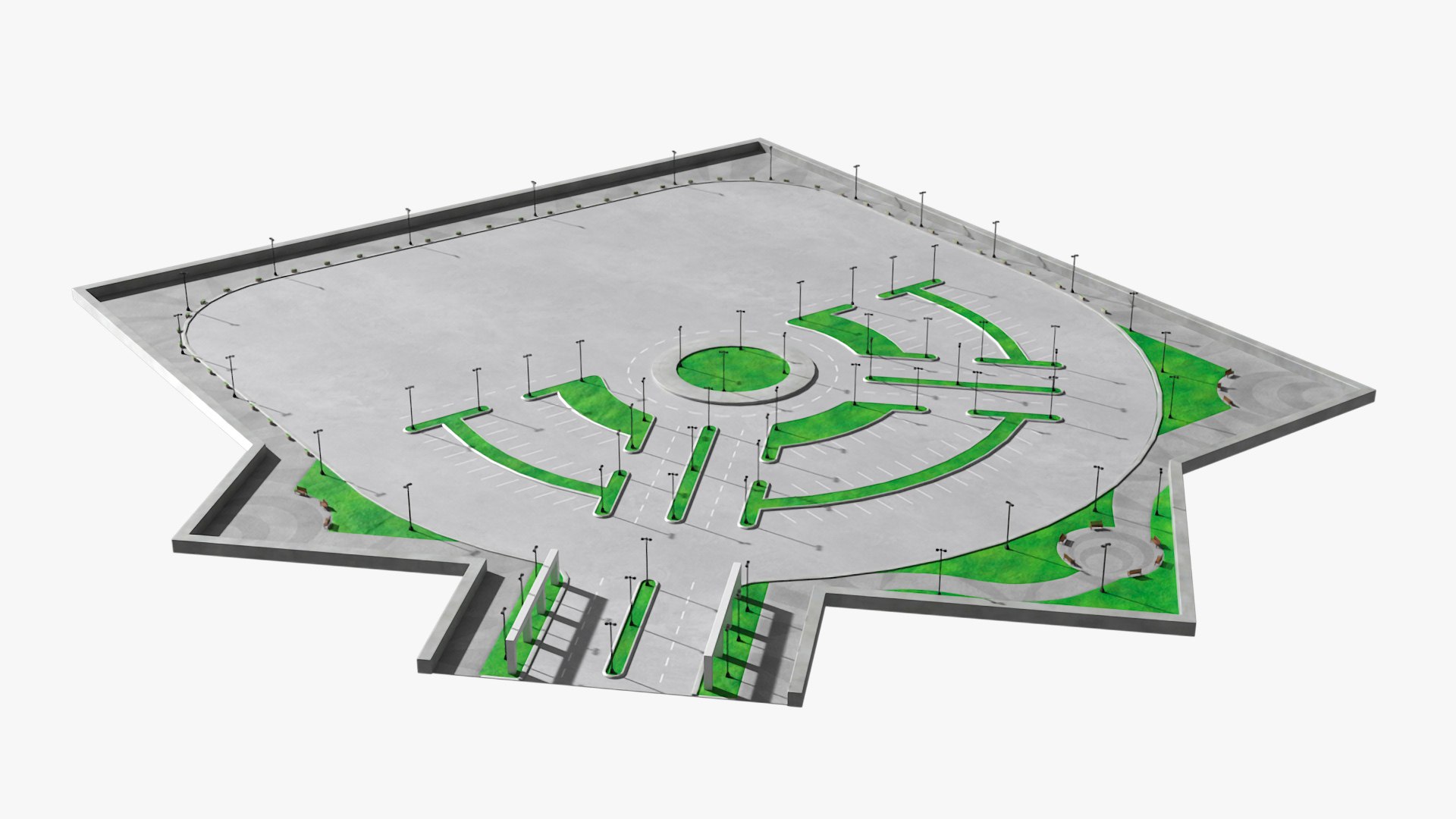 3D Modern Urban Landscape Plan - TurboSquid 2384582