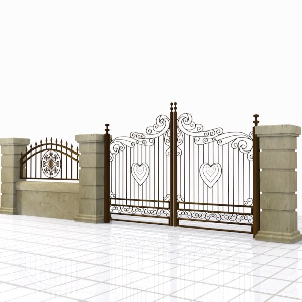 3d wrought iron gate model
