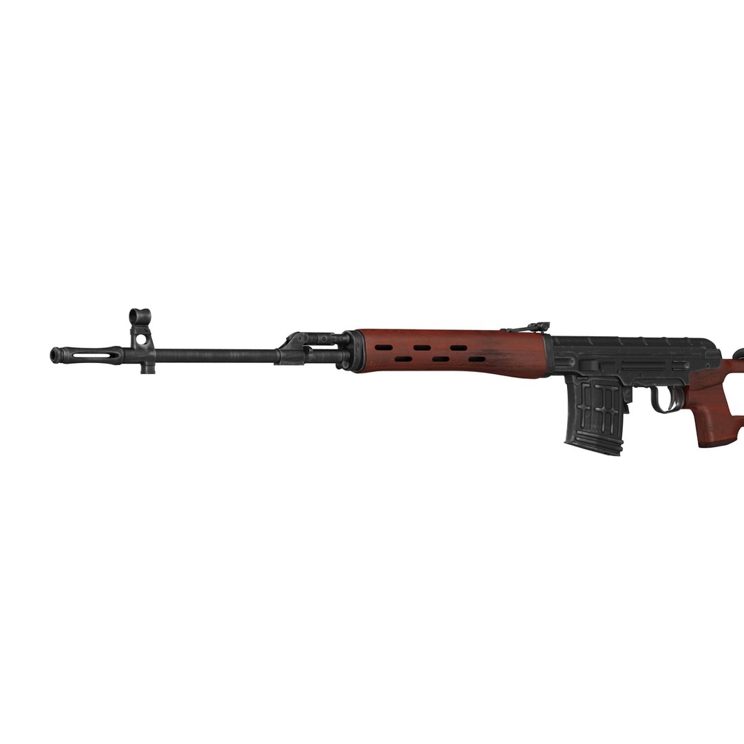 russian svd rifle wooden 3d max