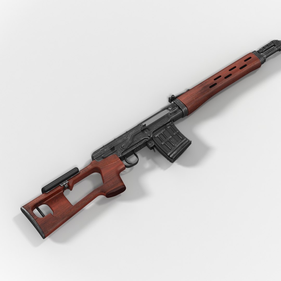 russian svd rifle wooden 3d max
