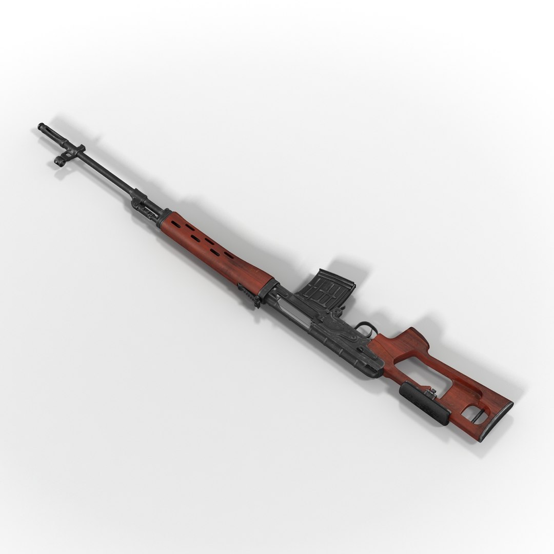 russian svd rifle wooden 3d max
