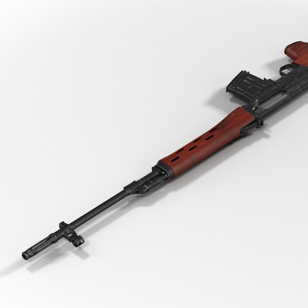 russian svd rifle wooden 3d max