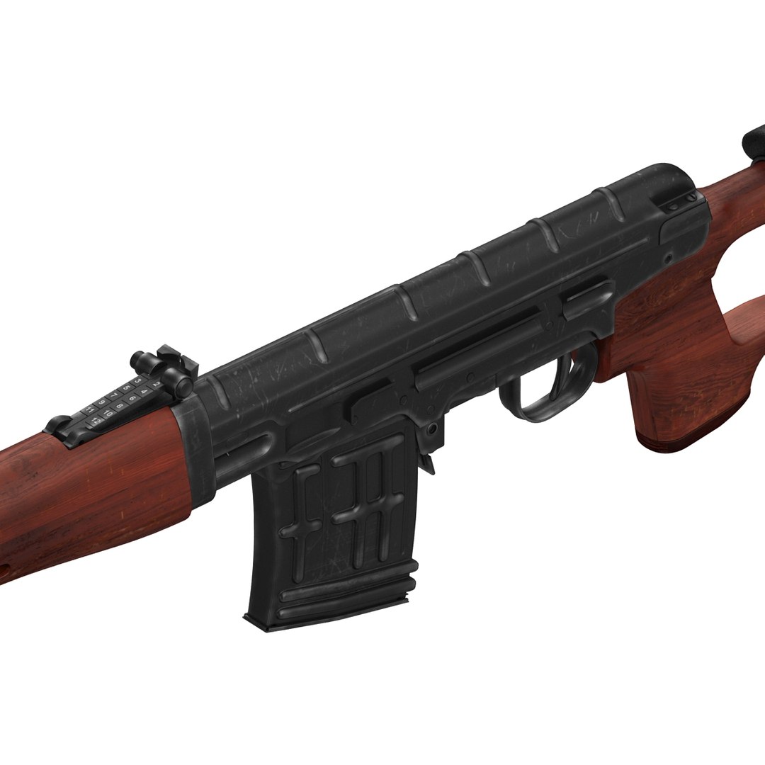 russian svd rifle wooden 3d max