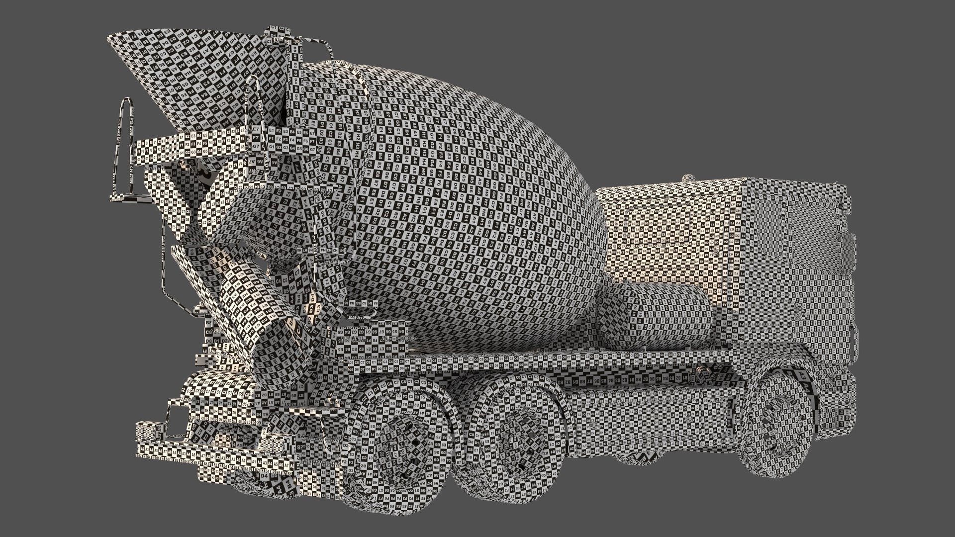 Concrete Mixer Truck UVW Only 3D Model - TurboSquid 2515111